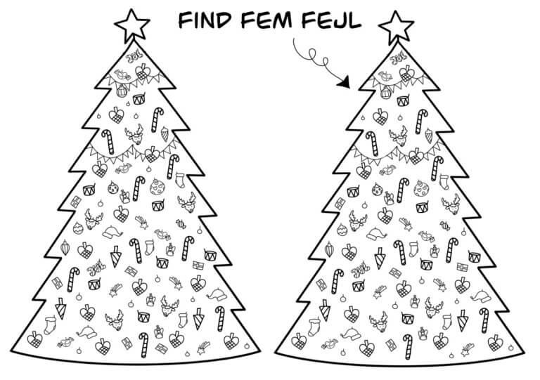 Juletegninger til gratis print - Kriblekongen juletegning jul gratis print