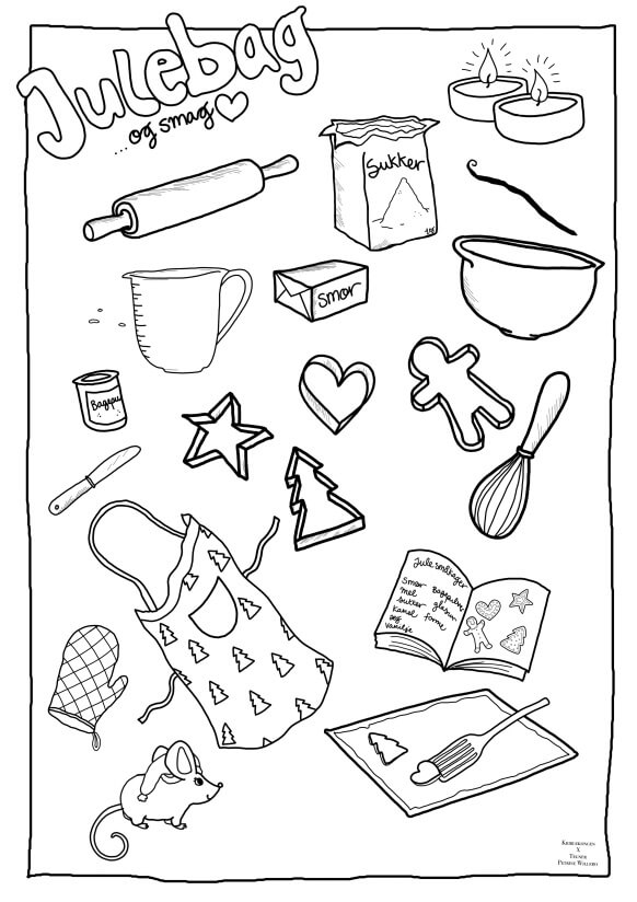 Juletegninger til gratis print - Kriblekongen juletegning jul gratis print