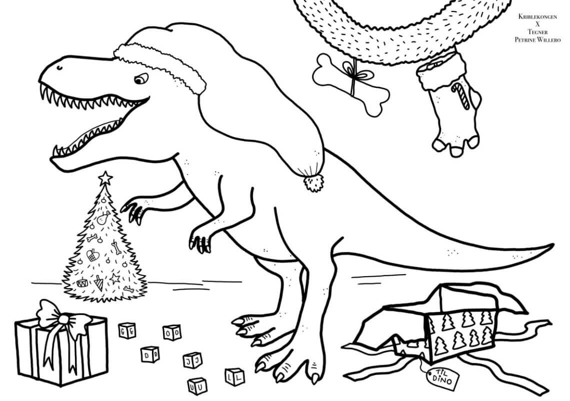 Juletegninger til gratis print - Kriblekongen juletegning jul gratis print