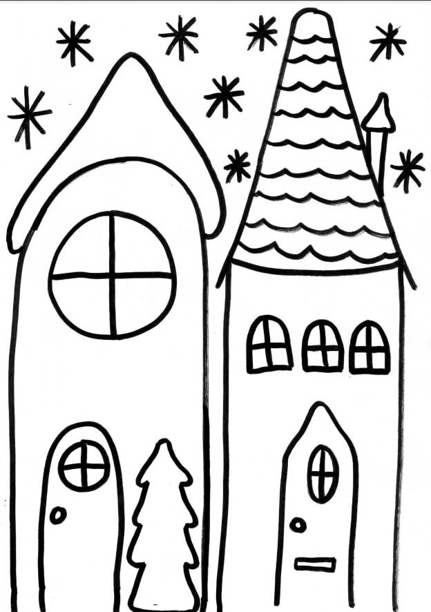 Juletegninger til gratis print - Kriblekongen juletegning jul gratis print